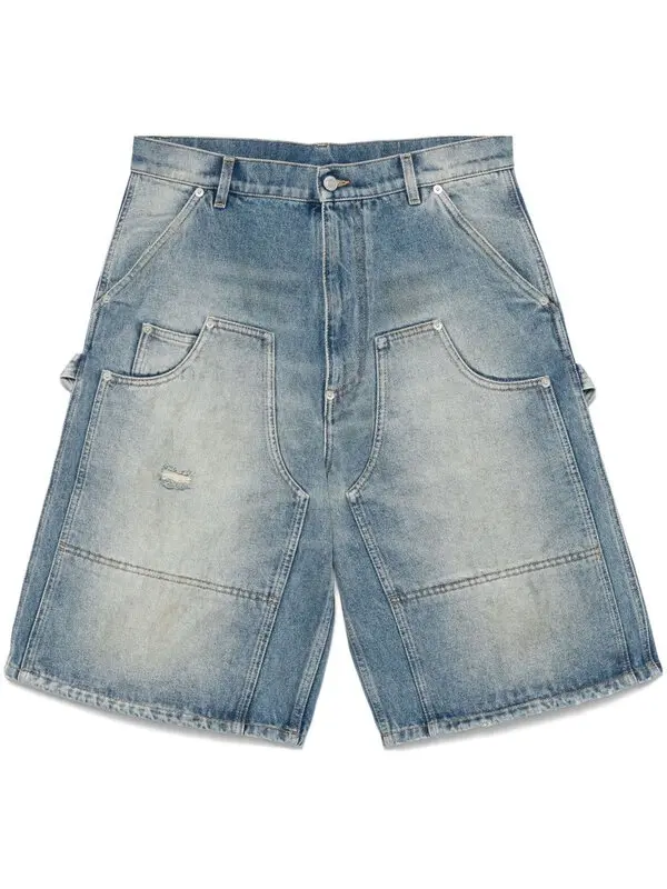 Moschino Pocket Detailed Denim Shorts - Gray