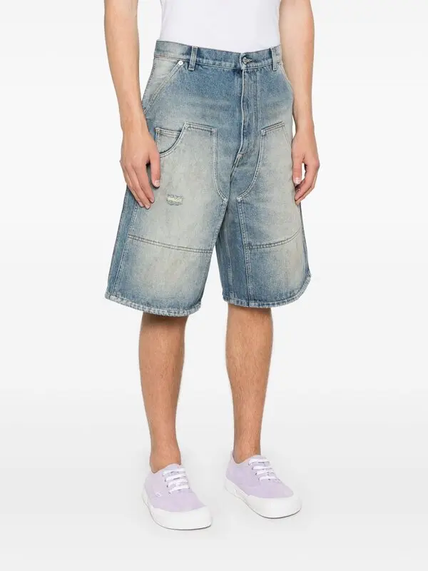 Moschino Pocket Detailed Denim Shorts - Gray