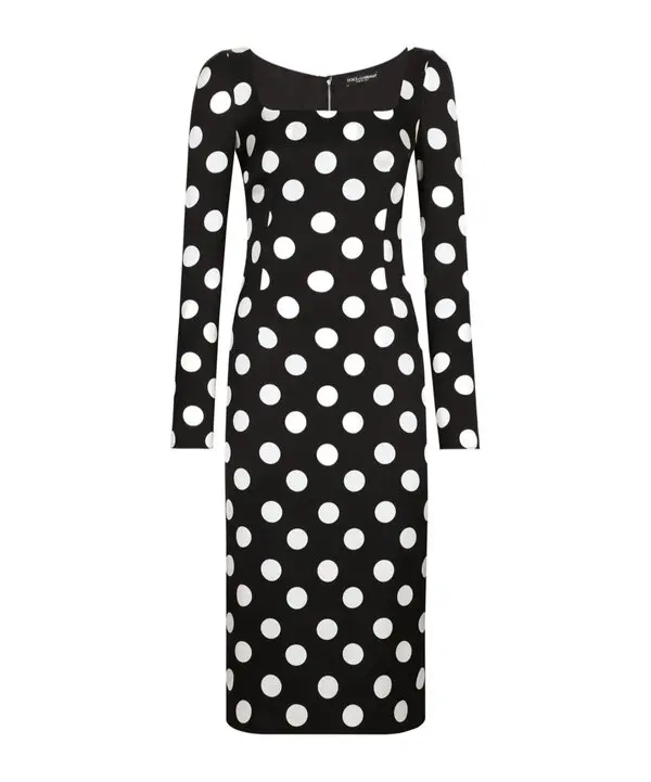 Dolce & Gabbana Polka-dot Charmuse Sheath Dress