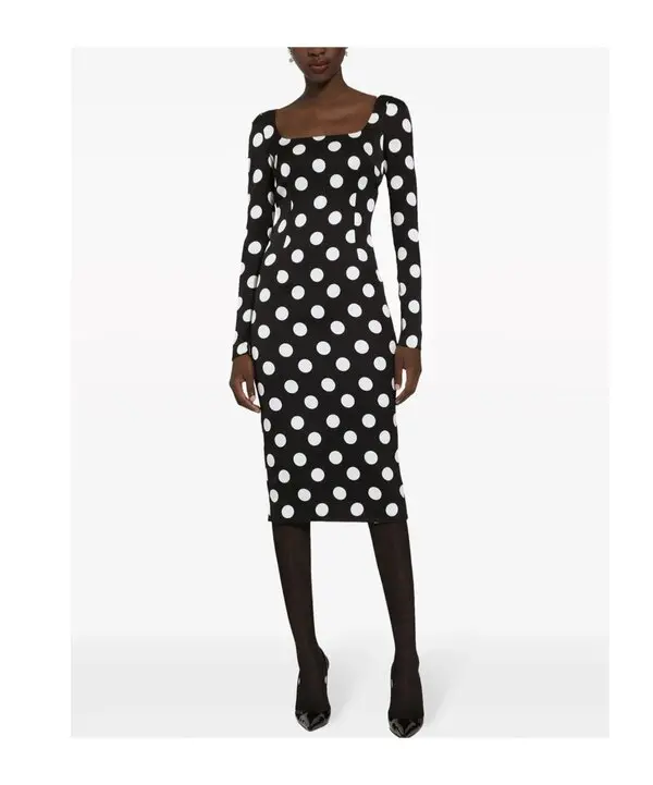 Dolce & Gabbana Polka-dot Charmuse Sheath Dress