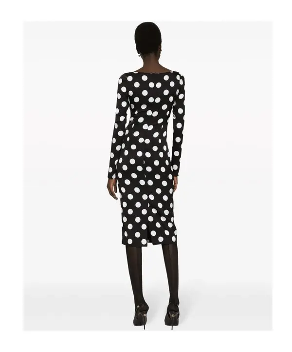 Dolce & Gabbana Polka-dot Charmuse Sheath Dress
