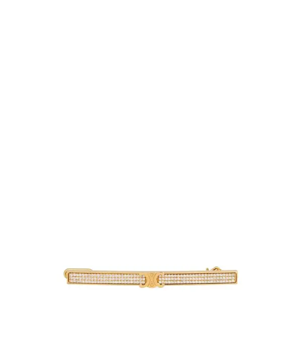 Celine Strass And Brass Sparkle Hair Clip - Gold