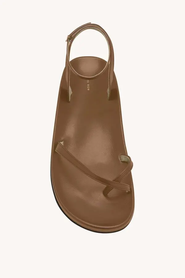 THE ROW Hugh Ankle-strap Leather Sandals - Mud Color