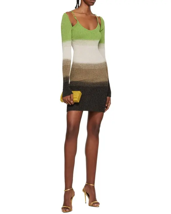 Gcds Knitted Striped Mini Dress