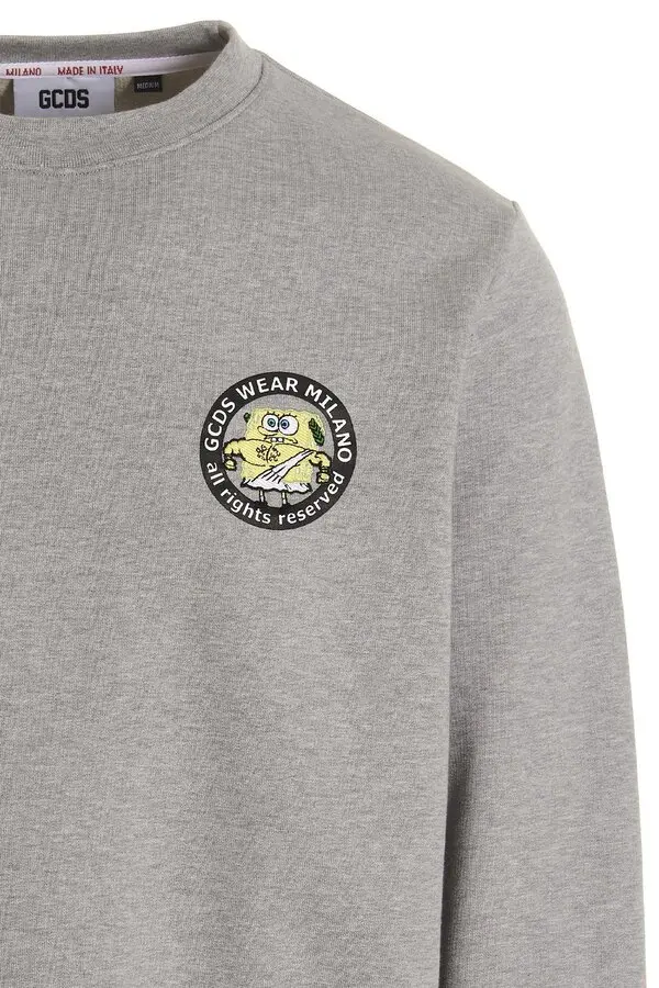 Gcds Spongebob Italico Logo Printed Sweatshirt
