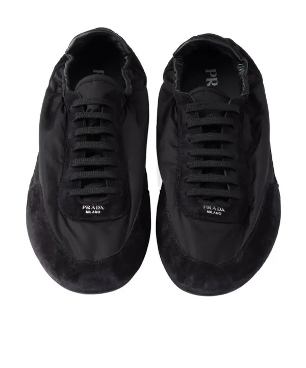 Prada Lace-up Sneakers With Logo Detailing - Black