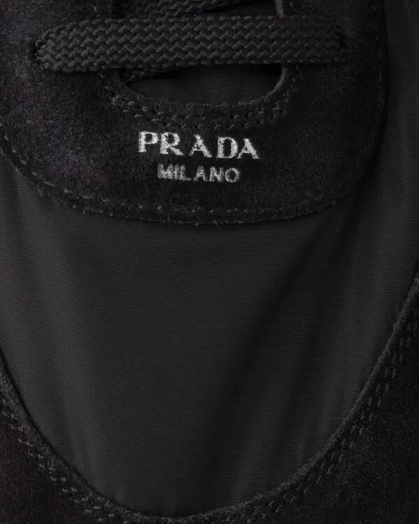 Prada Lace-up Sneakers With Logo Detailing - Black