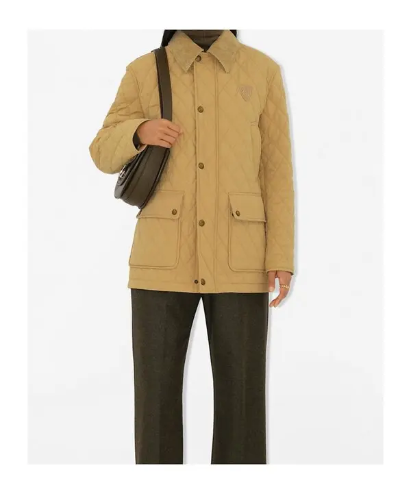 Burberry Logo Patch Diamond-quilted Jacket
