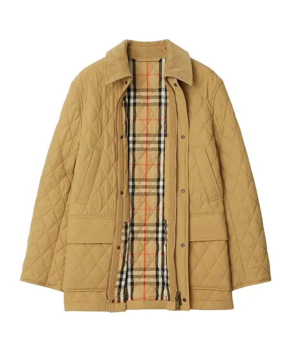 Burberry Logo Patch Diamond-quilted Jacket