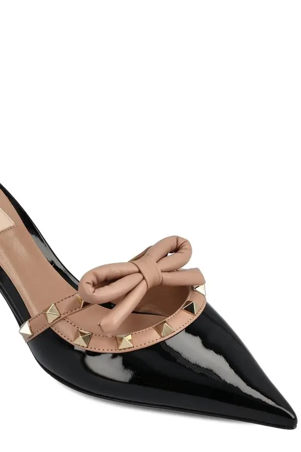 Valentino Garavani Rockstud Bow Detailing Pointed Toe Pumps