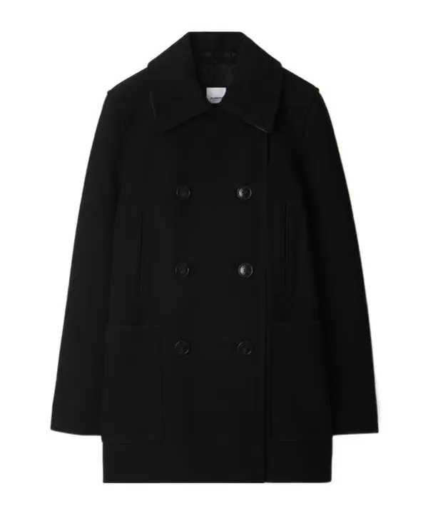 Burberry Wool Nylon Pea Coat - Black