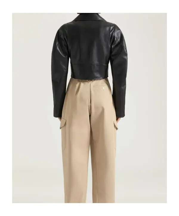 Givenchy Cropped Cocoon Biker Jacket In Leather