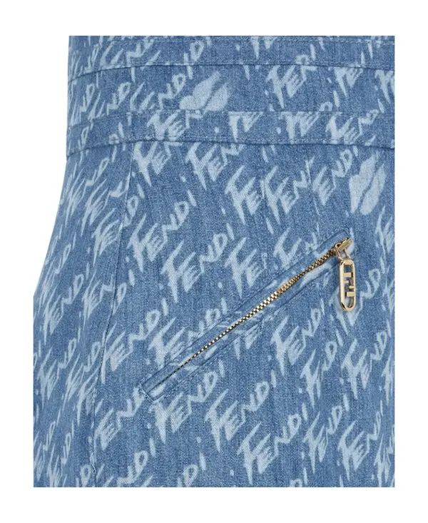 Fendi Light Chambray Shorts