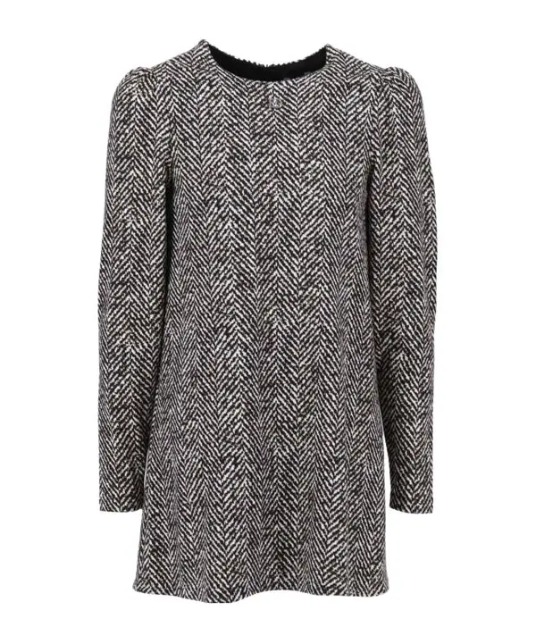 Dolce & Gabbana Long Sleeves Herringbone Dress