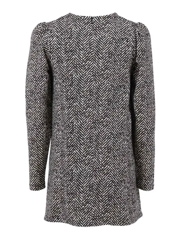 Dolce & Gabbana Long Sleeves Herringbone Dress