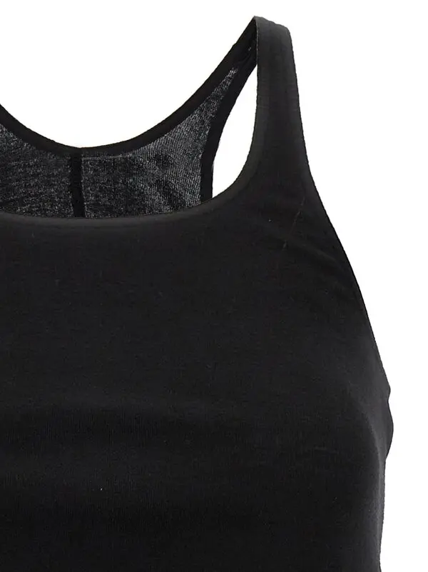 Rick Owens Asymmetrical Organic Cotton Cropped Top - Black