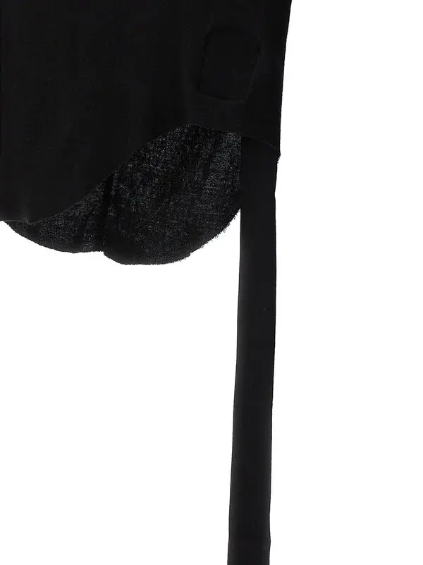 Rick Owens Asymmetrical Organic Cotton Cropped Top - Black