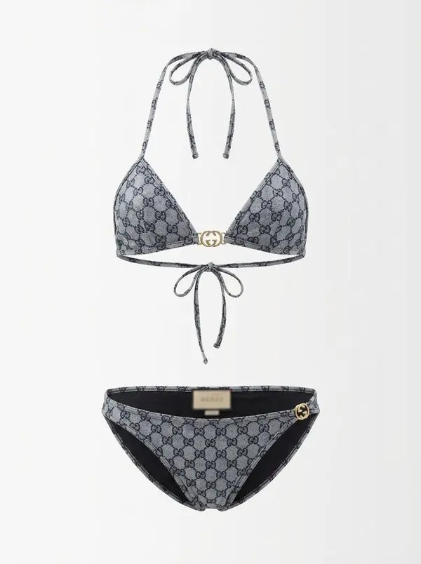 Gucci Gg Stretch Jersey Bikini - Blue/white