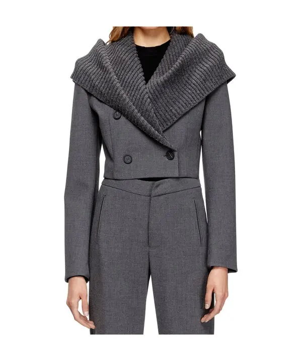 DIESEL® G-olden Button Shawl Collar Cropped Jacket