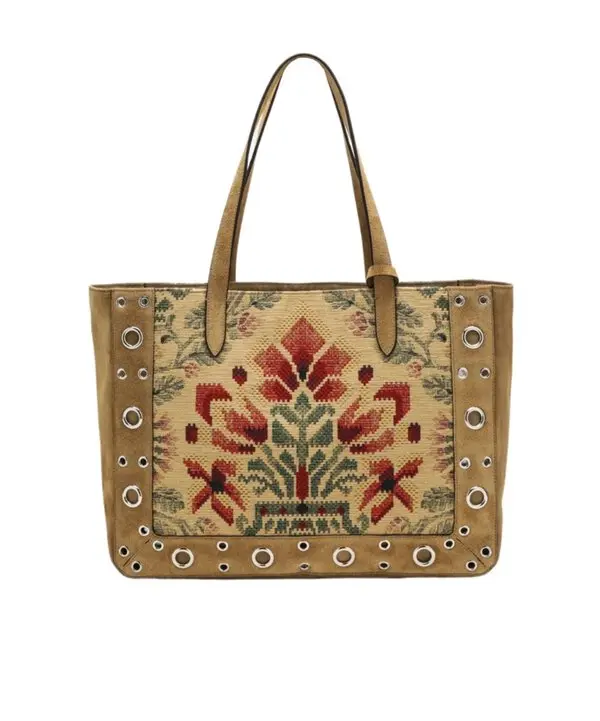 Valentino Garavani Vlogo Signature Tote Bag With Stud Embellishments - Brown
