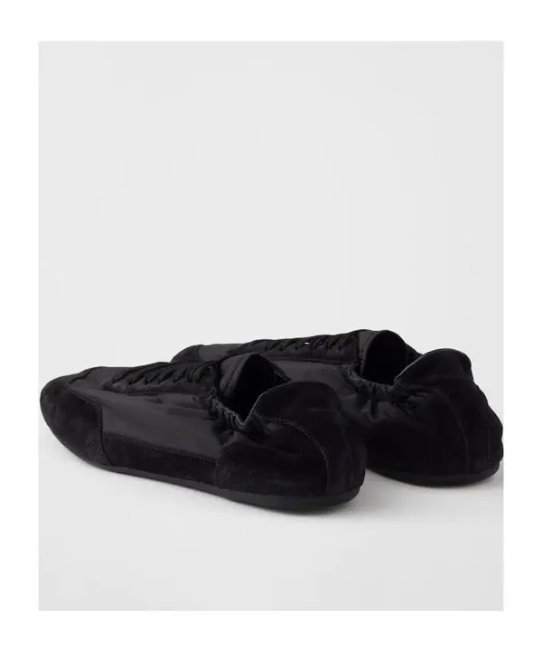 Prada Round Toe Lace-up Sneakers