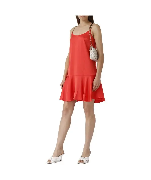 Michael Kors Peplum-hem Satin Minidress