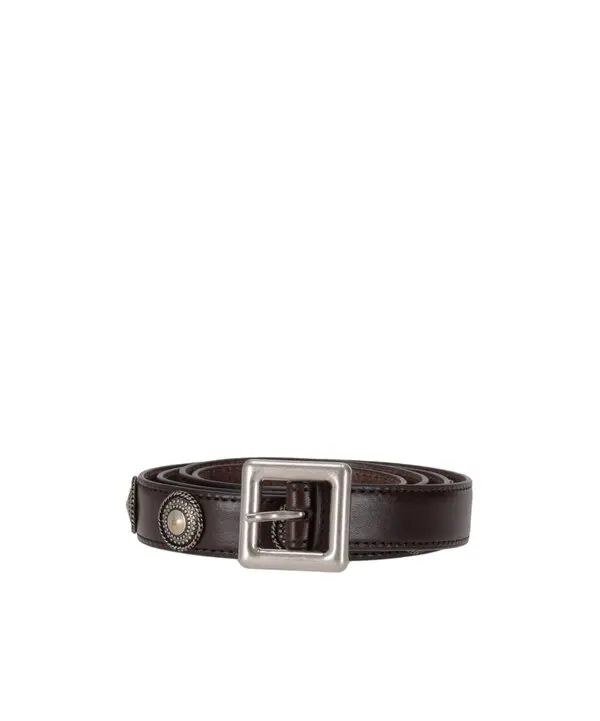 ANN DEMEULEMEESTER Studded Leather Belt - Black