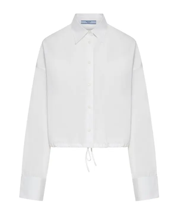 Prada Drawstring Poplin Shirt - White