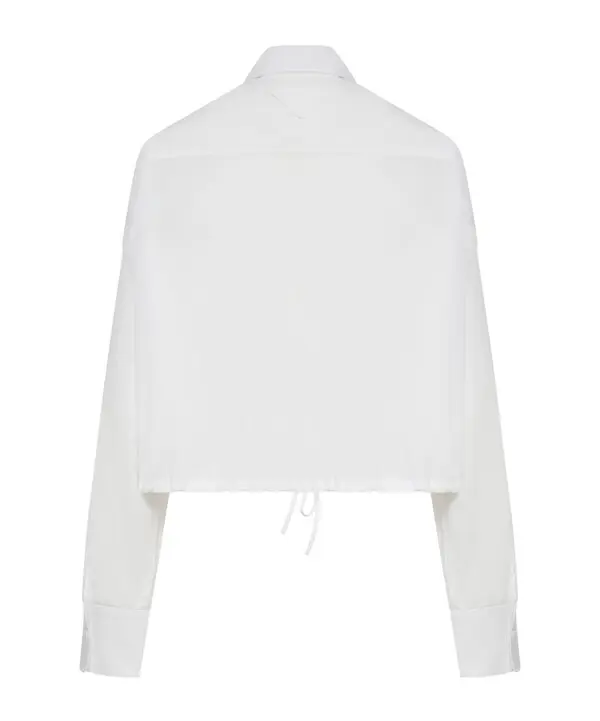 Prada Drawstring Poplin Shirt - White