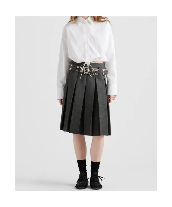 Prada Drawstring Poplin Shirt - White