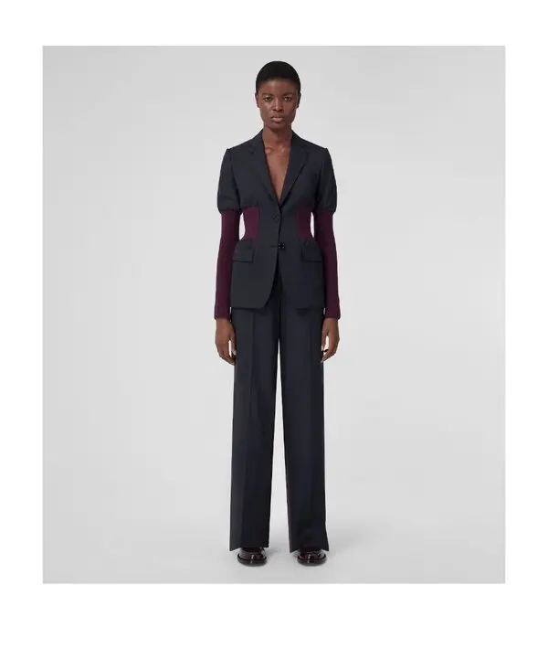 Burberry Fitted Wool-paneled Jacket