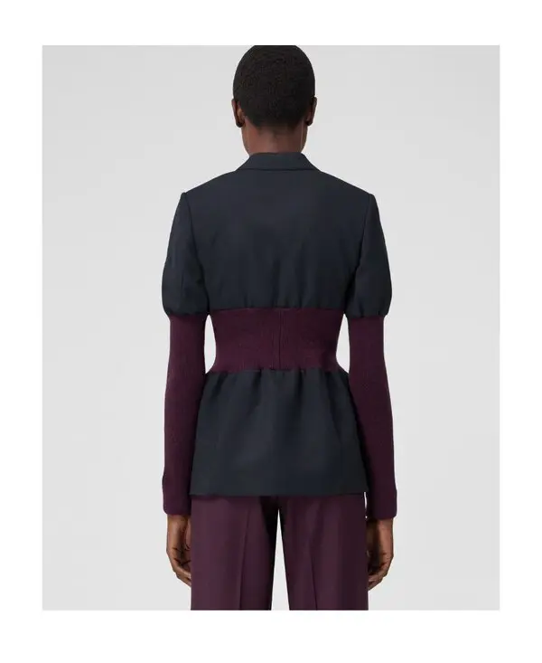 Burberry Fitted Wool-paneled Jacket