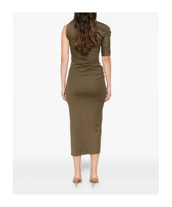Jacquemus Draped Midi Dress With Pleated Detail