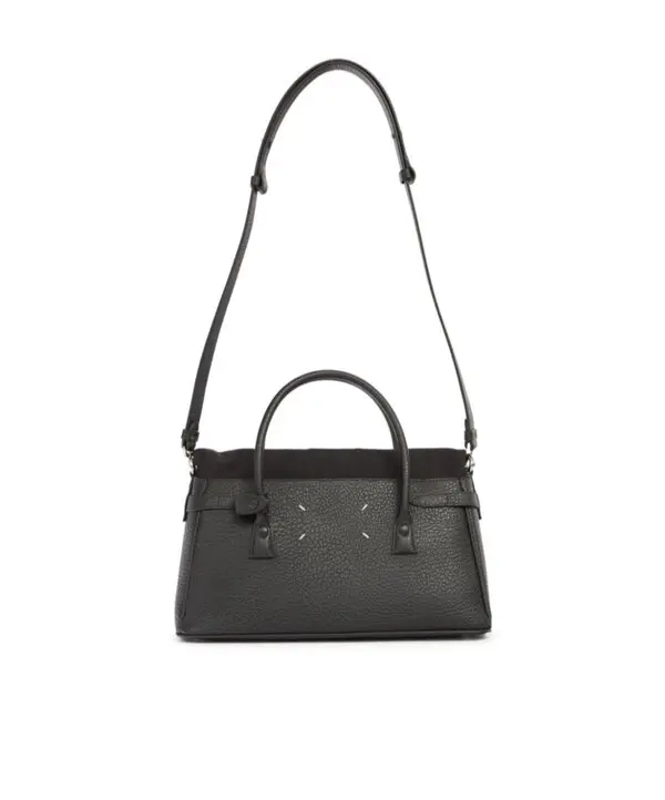 MAISON MARGIELA Logo Plaque Top Handle Tote Bag - Black