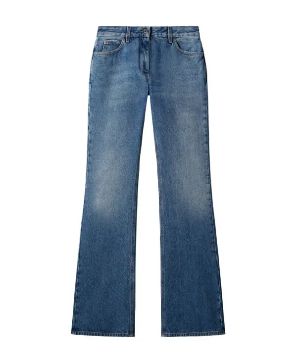 Off-White Logo Patch Flared Jeans - Blue