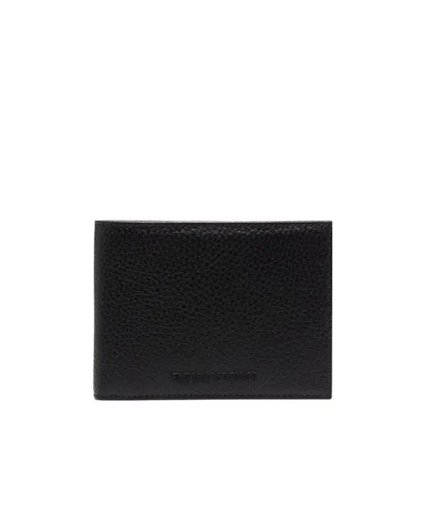 Emporio Armani Logo Lettering Bi-fold Wallet - Black
