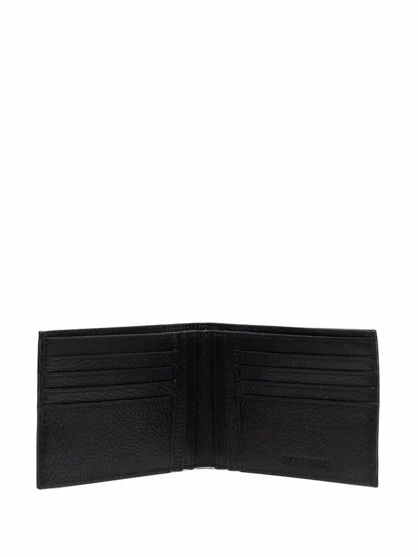 Emporio Armani Logo Lettering Bi-fold Wallet - Black