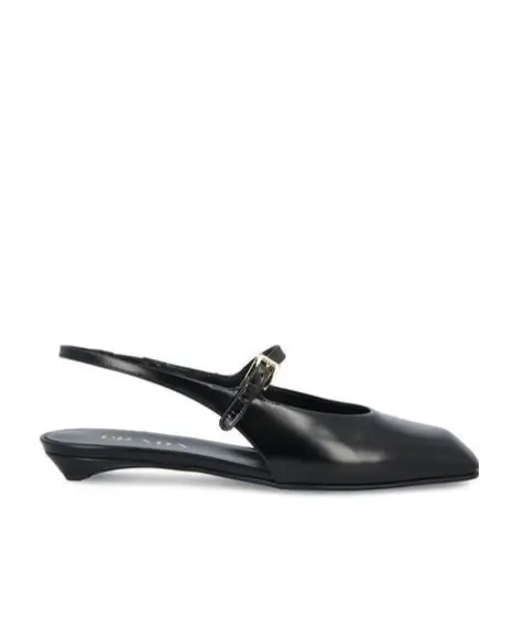 Prada Square-toe Slingback Ballerina Flat - Black
