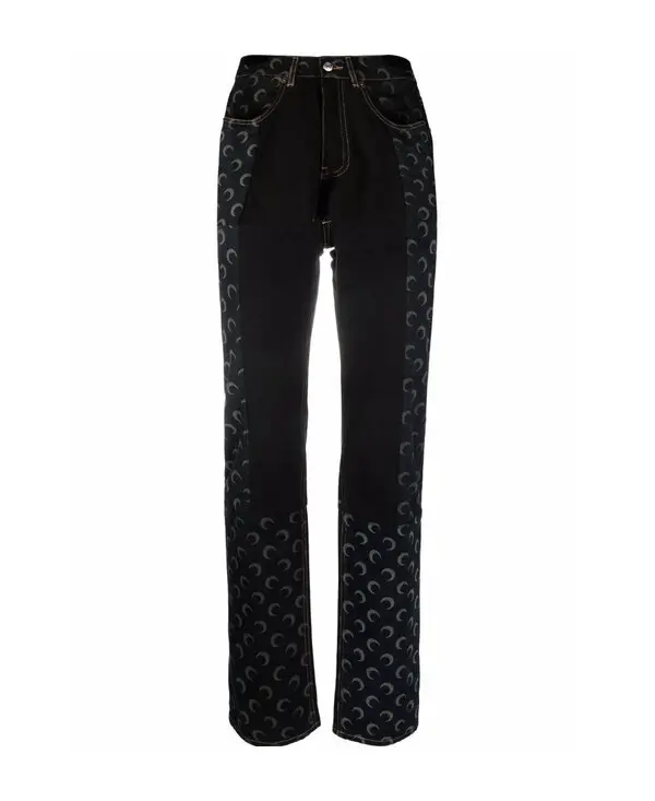 MARINE SERRE Logo Print Jeans