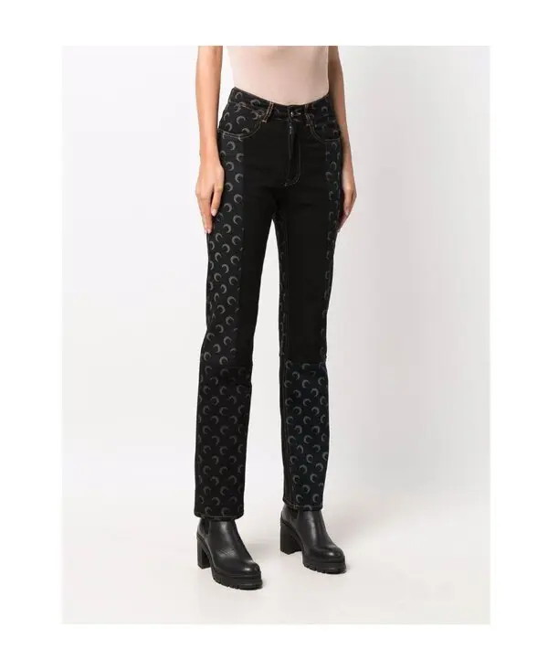 MARINE SERRE Logo Print Jeans