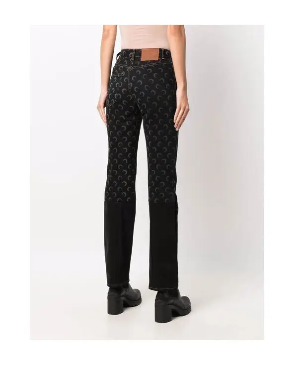 MARINE SERRE Logo Print Jeans