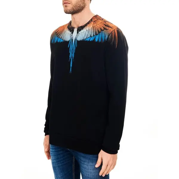 MARCELO BURLON COUNTY OF MILAN Wings Print Crewneck Sweatshirt - Black