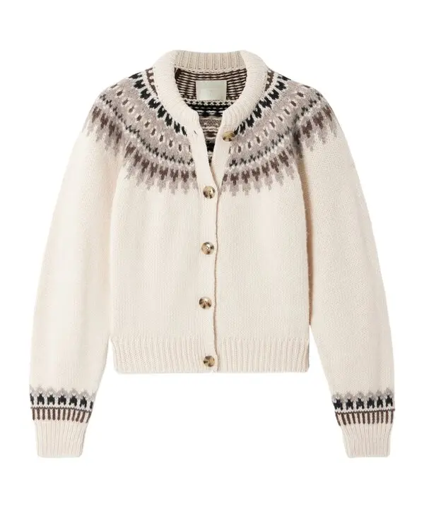 DÔEN Clarke Fair Isle Wool-blend Cardigan - Cream