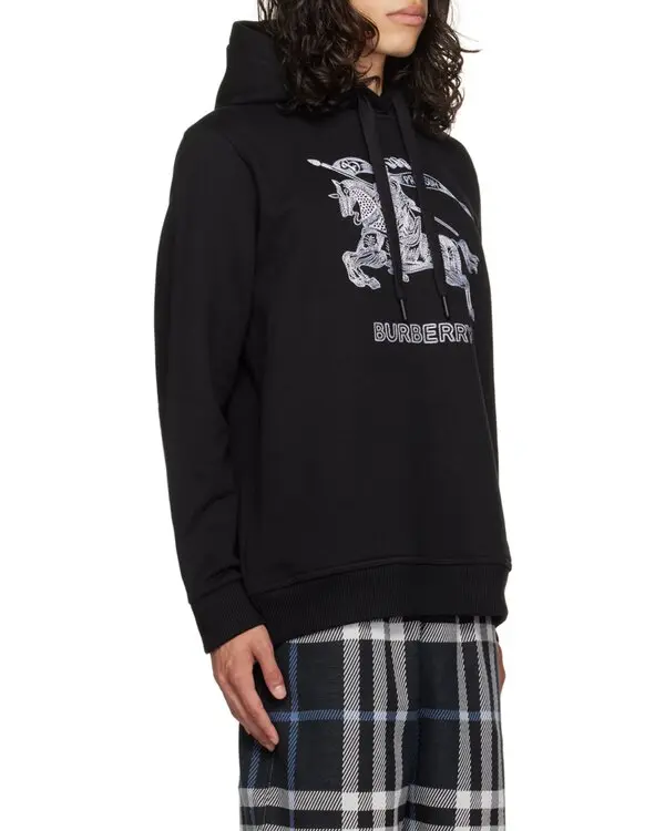 Burberry Equestrian Knight Logo Embroidered Drawstring Hoodie