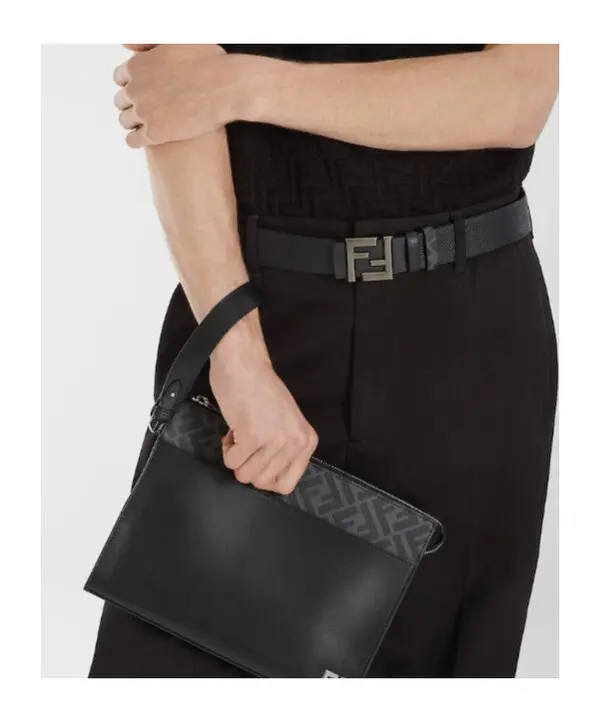 Fendi Reversible Ff Squared Belt - Black