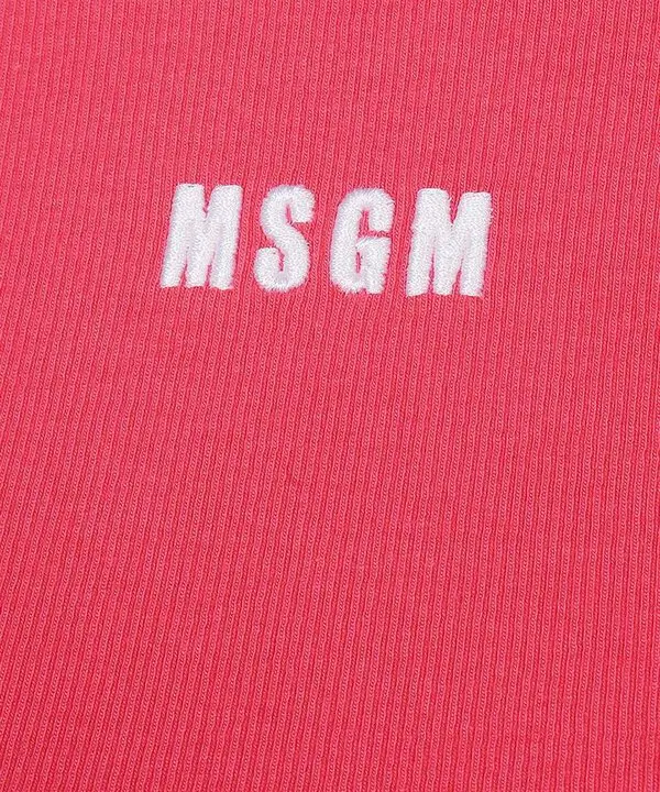 MSGM Logo Cropped Top - Red