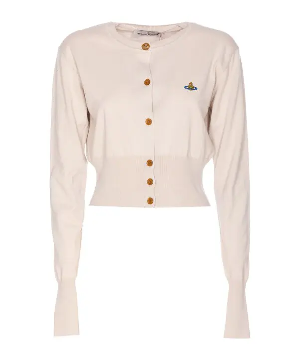 VIVIENNE WESTWOOD Orb Embroidered Knitted Cardigan - No