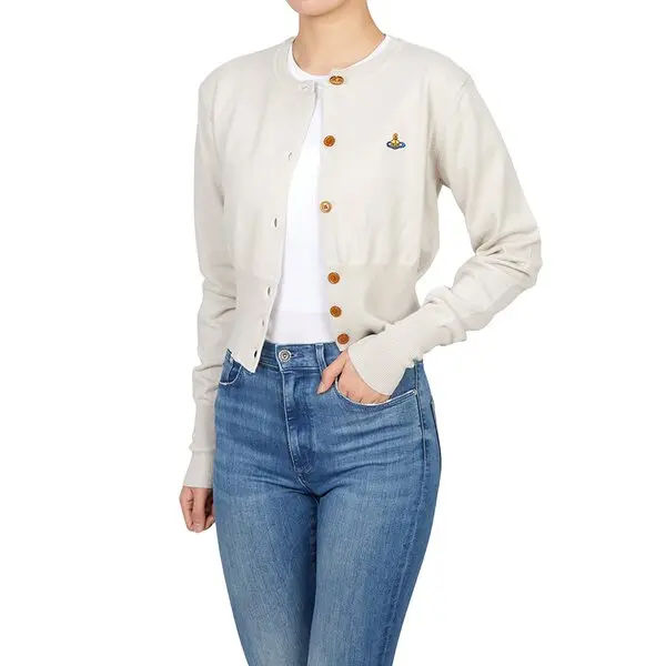 VIVIENNE WESTWOOD Orb Embroidered Knitted Cardigan