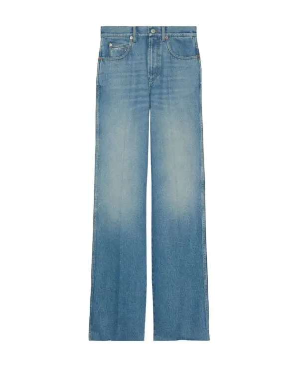 Gucci Logo Patch Wide-leg Jeans