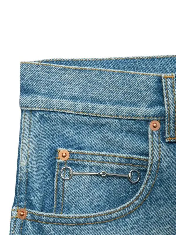 Gucci Logo Patch Wide-leg Jeans